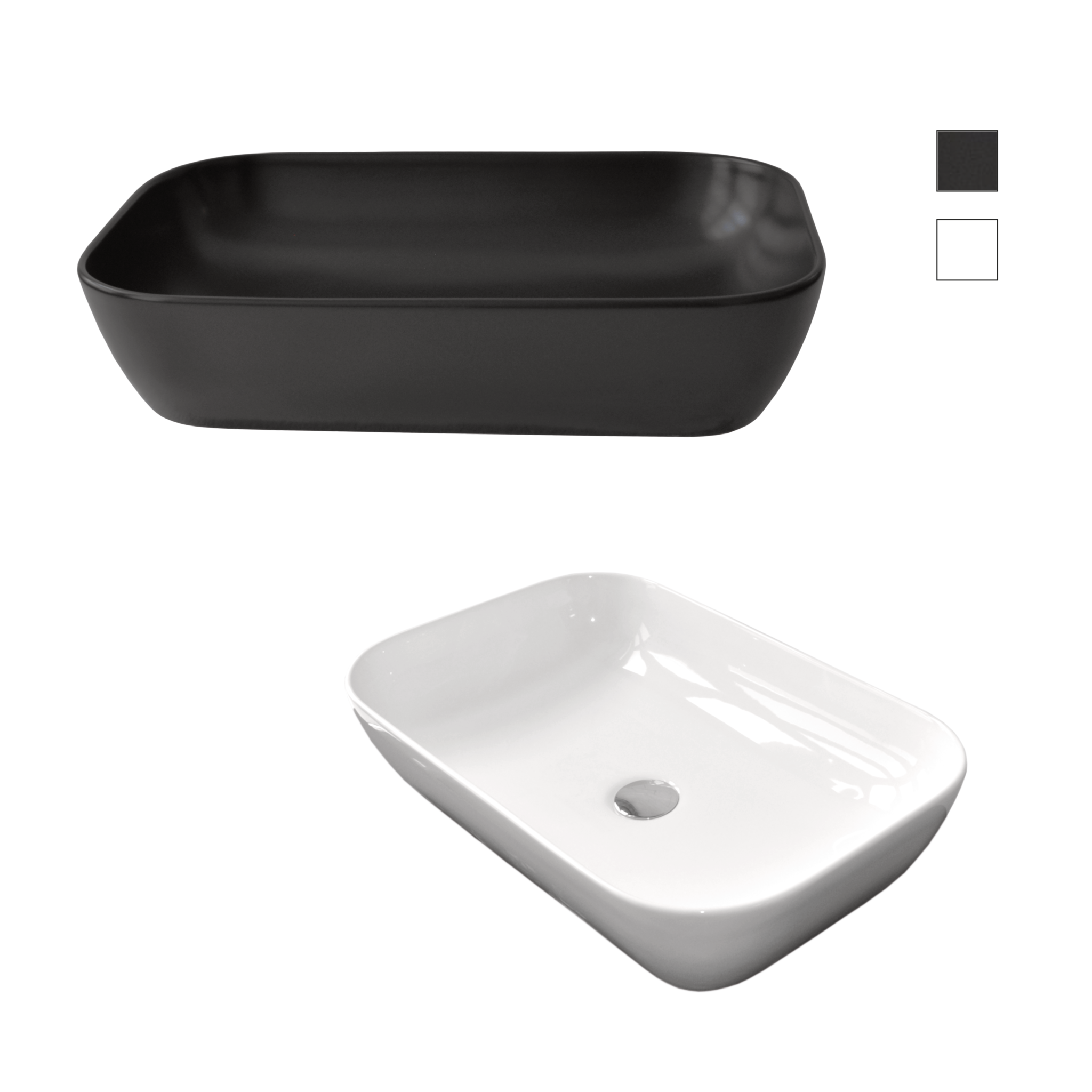 Waskom Quattro 60 - Sanicare keramische waskom rechthoek